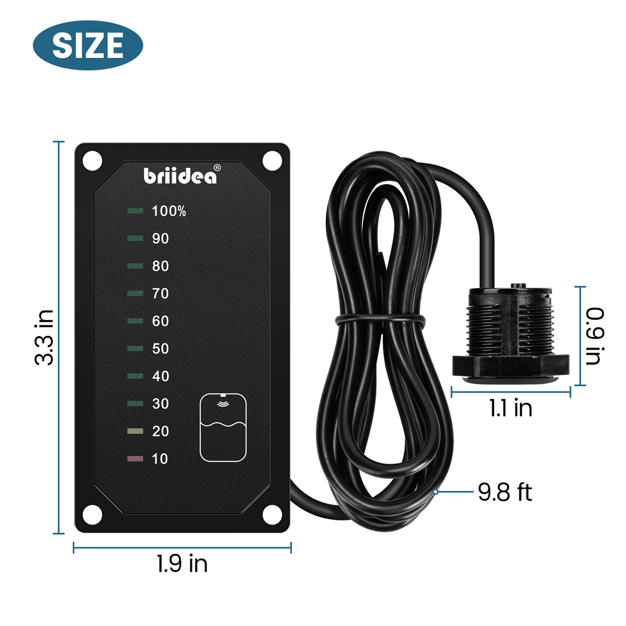 briidea RV Tank Sensor Monitor Panel, RV Water Tank Level Monitor with