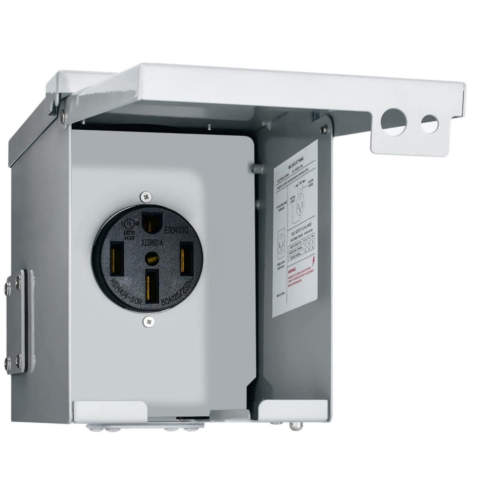 50 Amp RV Power Outlet Box, 125/250 Volt NEMA 14-50R RV Receptacle ...