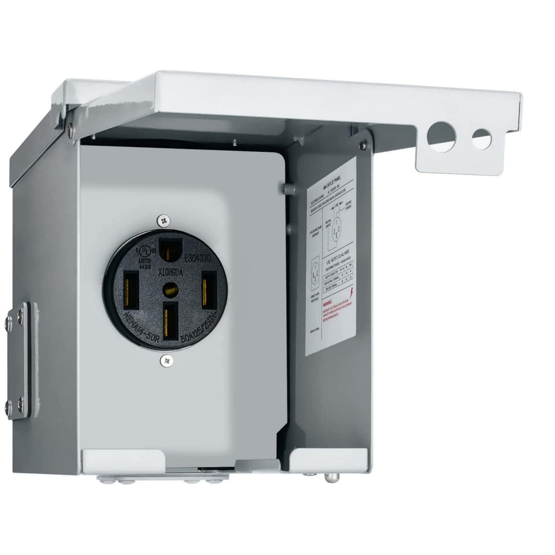 50 Amp RV Power Outlet Box, 125/250 Volt NEMA 14-50R RV Receptacle ...
