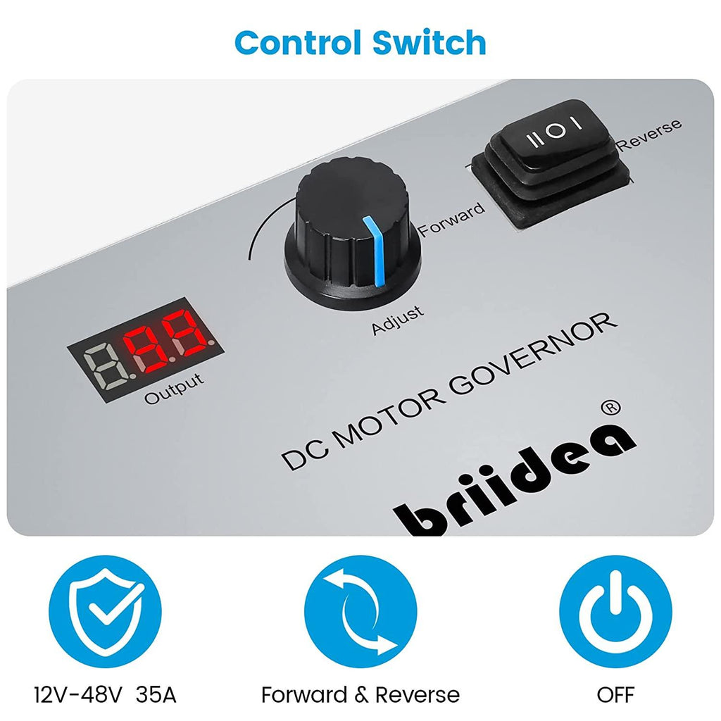 PWM Controller, Briidea DC 12-48V 35A Waterproof Motor Speed Controlle
