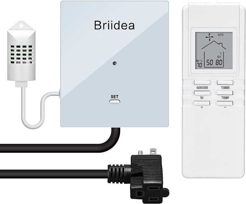 briidea Exhaust Fan Remote Control Kit, Attic Fan Thermostat Control K