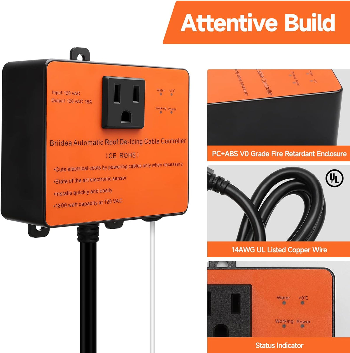 Briidea Automatic Roof De-Icing Heat Cable Control with Large Capacity