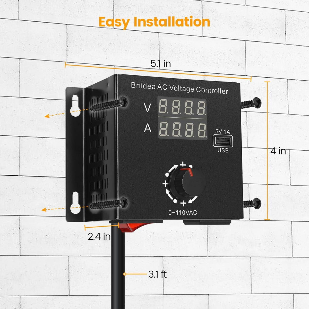 Variable Speed Motor Controller, Briidea AC Voltage Fan Speed Controll