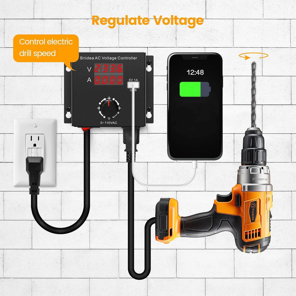 Variable Speed Motor Controller, Briidea AC Voltage Fan Speed Controll