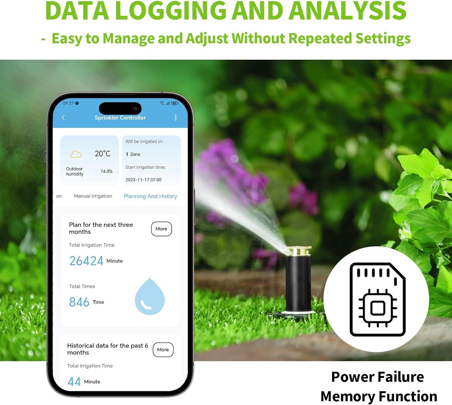 8 Zones WiFi Smart Sprinkler Controller, Briidea Automatic Irrigation