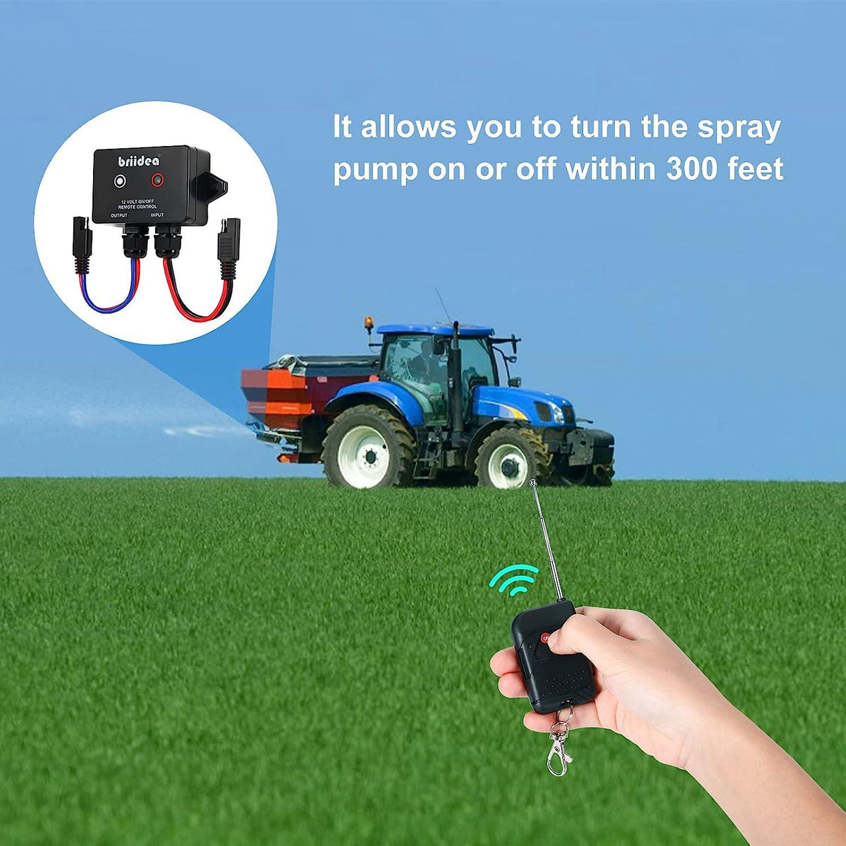 Briidea 12 Volt Wireless Remote Control Switch for Agricultural Spraye
