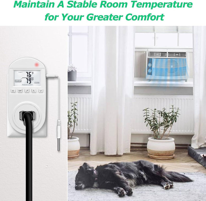 Temperature Controlled Outlet, Briidea Thermostat Outlet Compatible wi