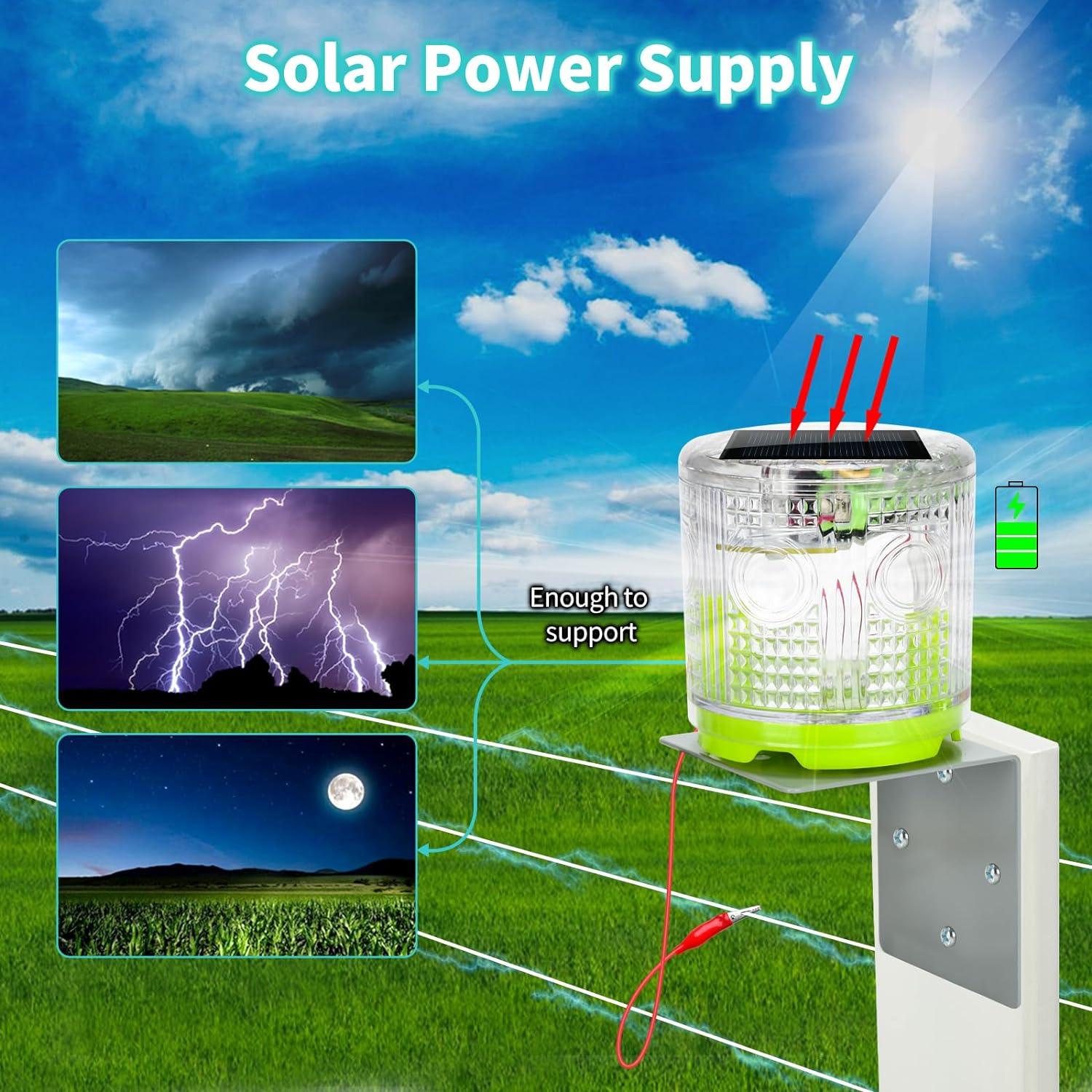 Electric Fence Indicator Light, Briidea Solar Fence Alarm with Light T