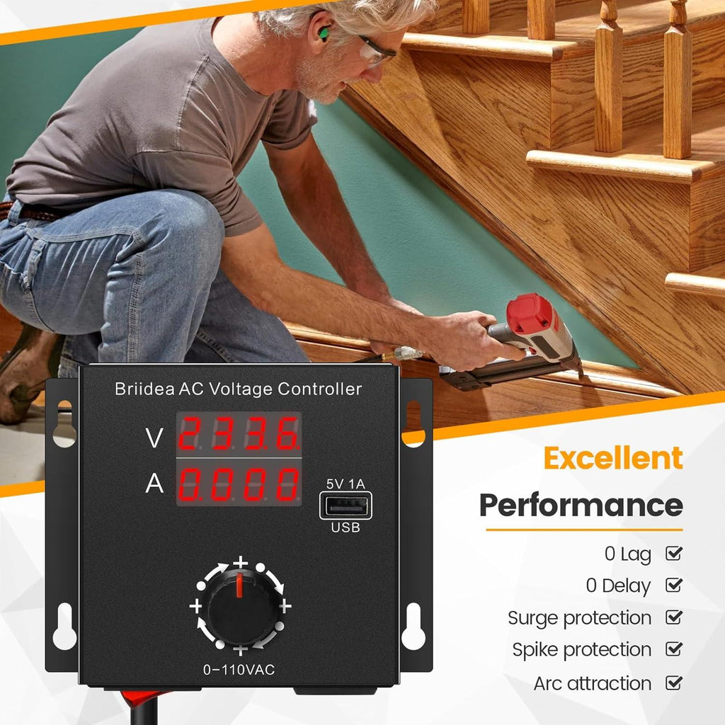 Variable Speed Motor Controller, Briidea AC Voltage Fan Speed Controll