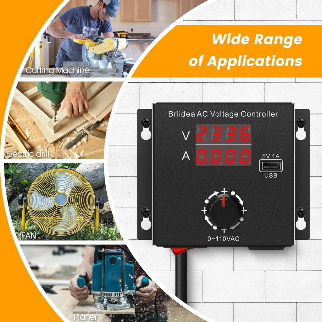 Variable Speed Motor Controller, Briidea AC Voltage Fan Speed Controll