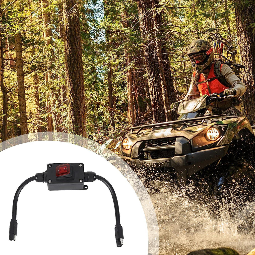 Inline 12V Power Switch, Briidea IP65 Waterproof SAE Connector with LE