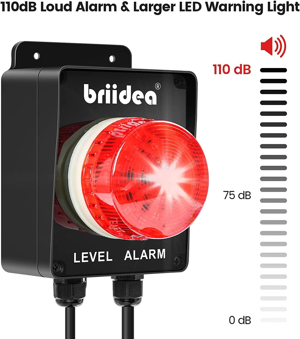 Sump Pump Alarm, Briidea Indoor/Outdoor High Water Septic Tank Alarm ...