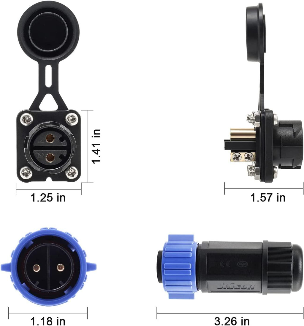 Trolling Motor Plug Receptacle Set, Briidea Marine Boat DC Power Conne