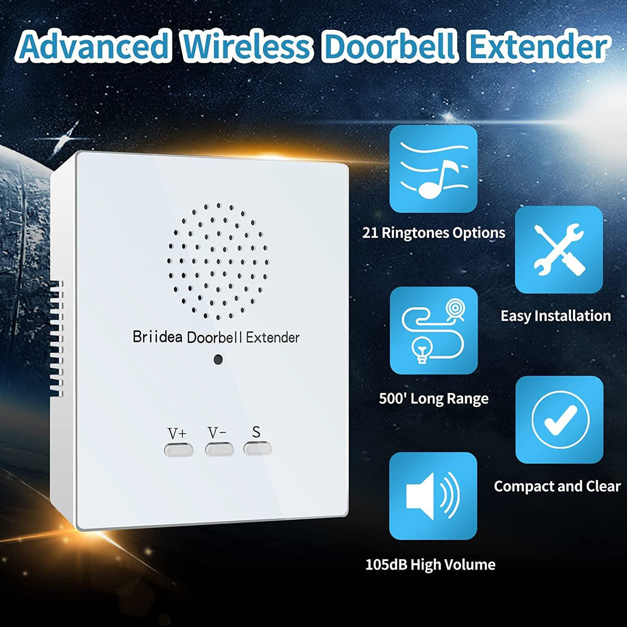 Doorbell Extender, Briidea Doorbell Extender for Wired Doorbell, 21 Me ...