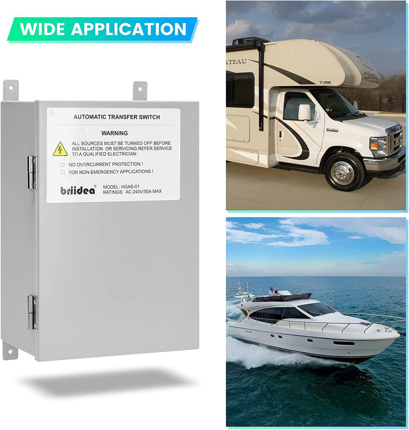 RV Transfer Switch, Briidea Automatic Transfer Switch 50 Amp Applied t