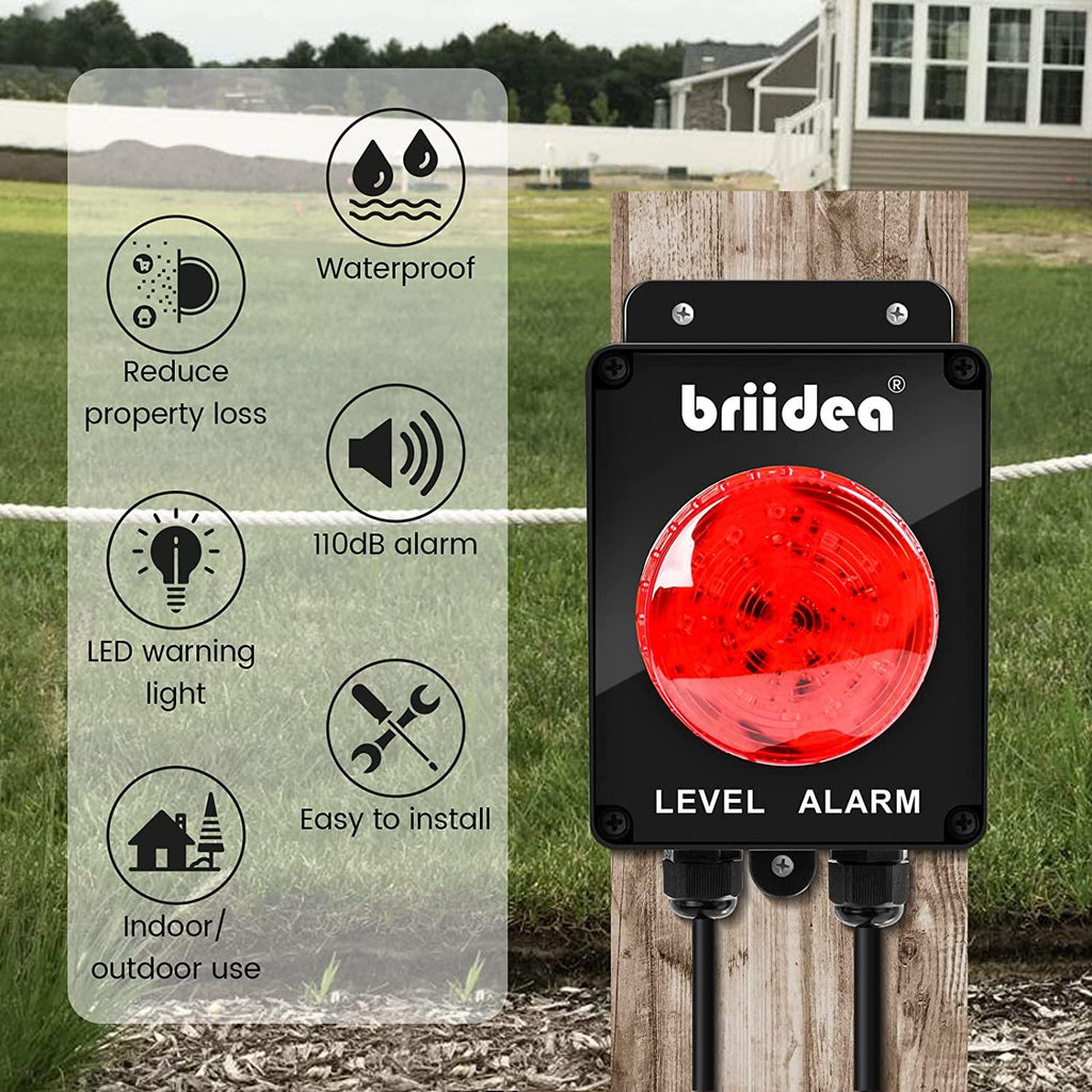 Sump Pump Alarm, Briidea Indoor/Outdoor High Water Septic Tank Alarm ...