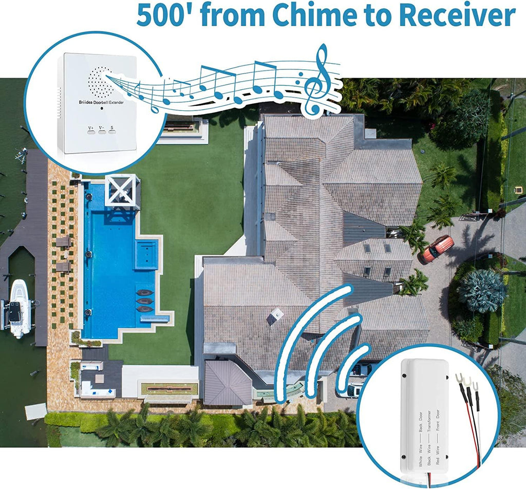 Doorbell Extender, Briidea Doorbell Extender for Wired Doorbell, Conve